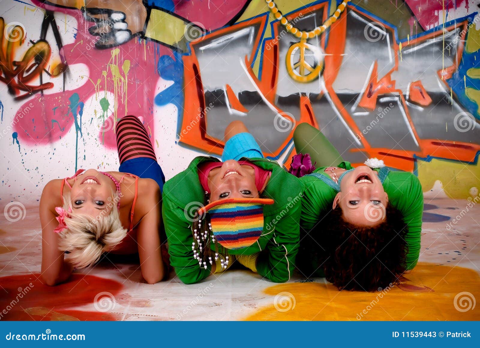 Friends fun graffiti wall stock image. Image of city - 11539443