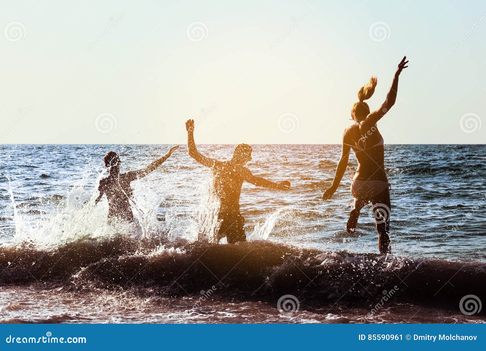 Friends Fun Party Beach Sunset Group Stock Image - Image of company ...