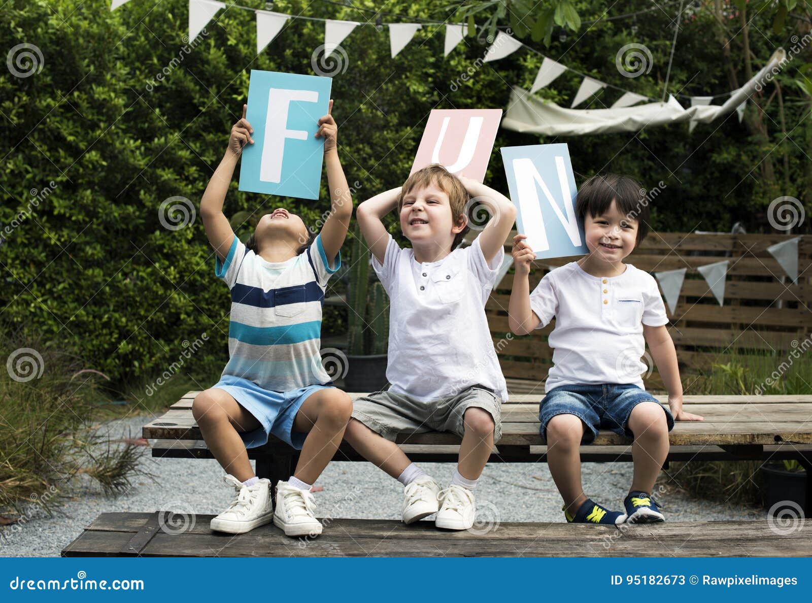Friends are Fun Together Sitting on the Table Stock Image - Image of ...