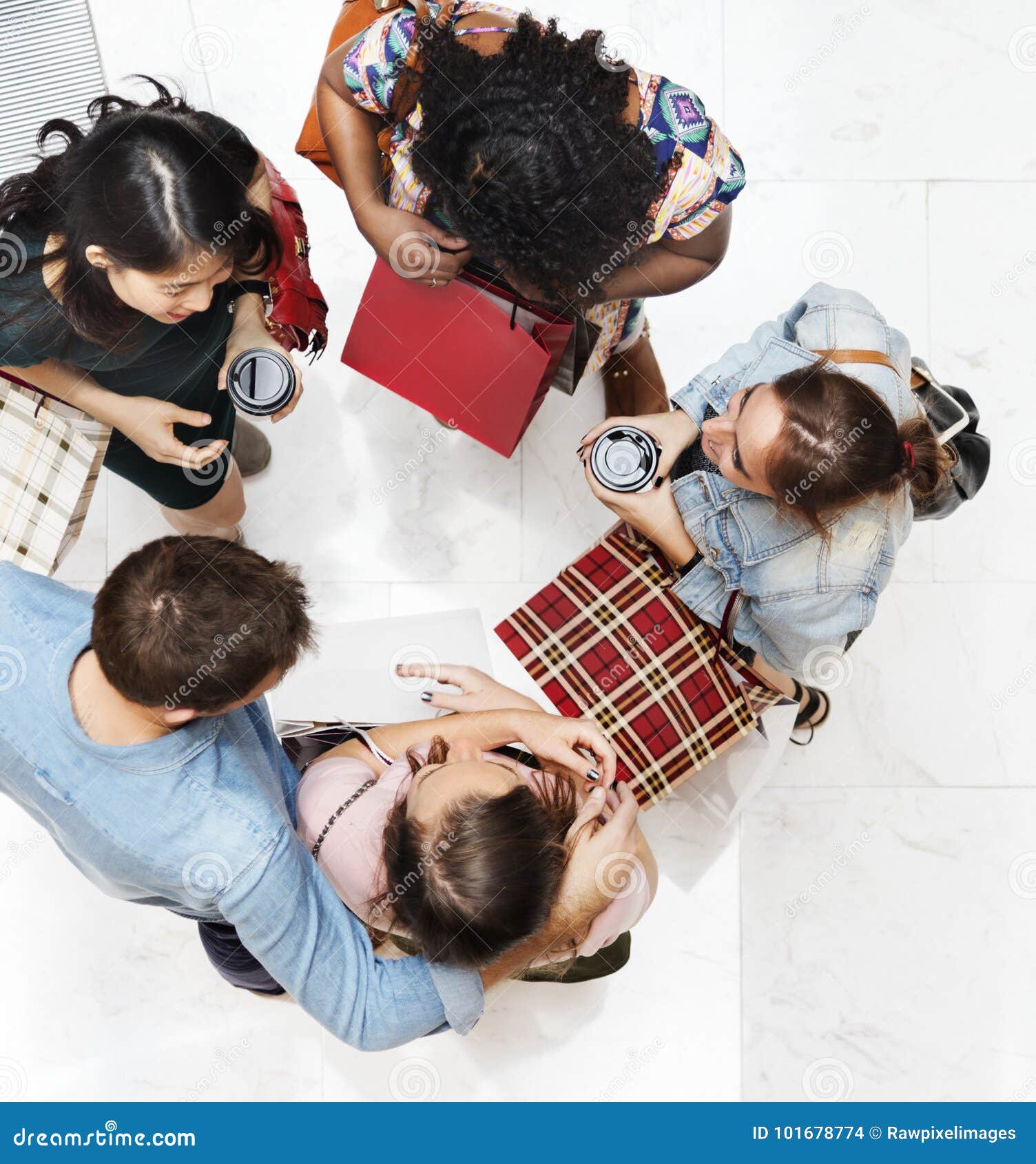 Friends Go Out Shopping Together Stock Photo - Image of discount, mall ...