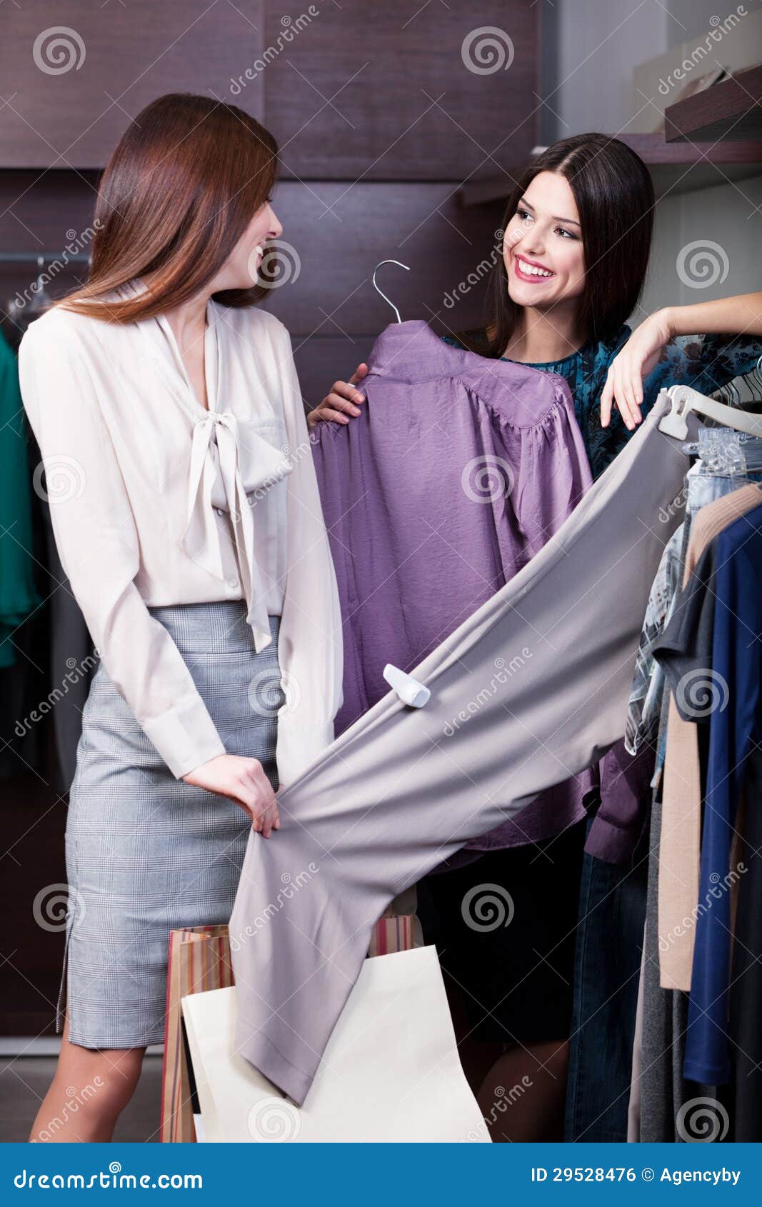Friends go shopping stock photo. Image of cute, beautiful - 29528476