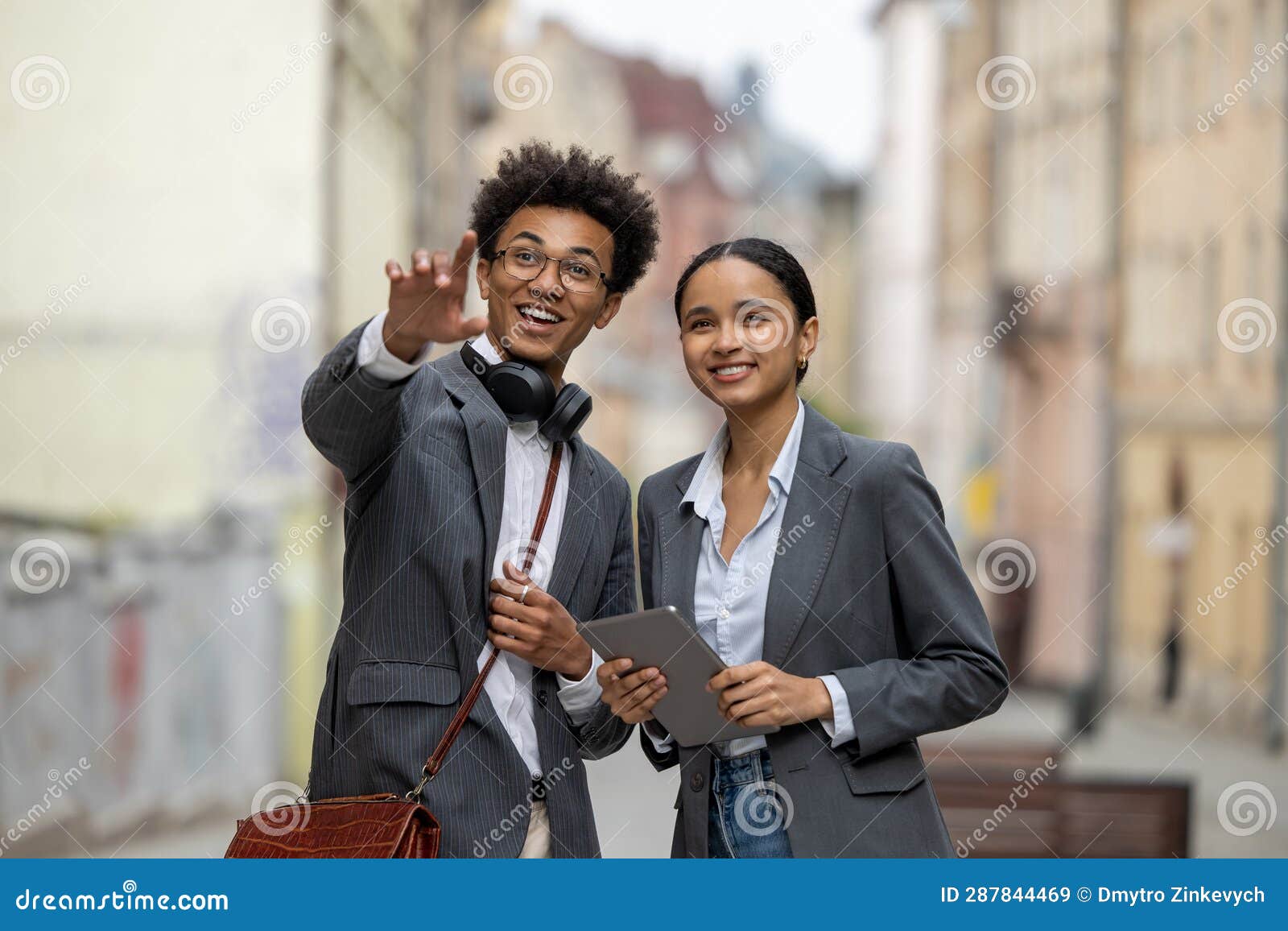 Friends Going Home after Work and Discussing Something Stock Image ...