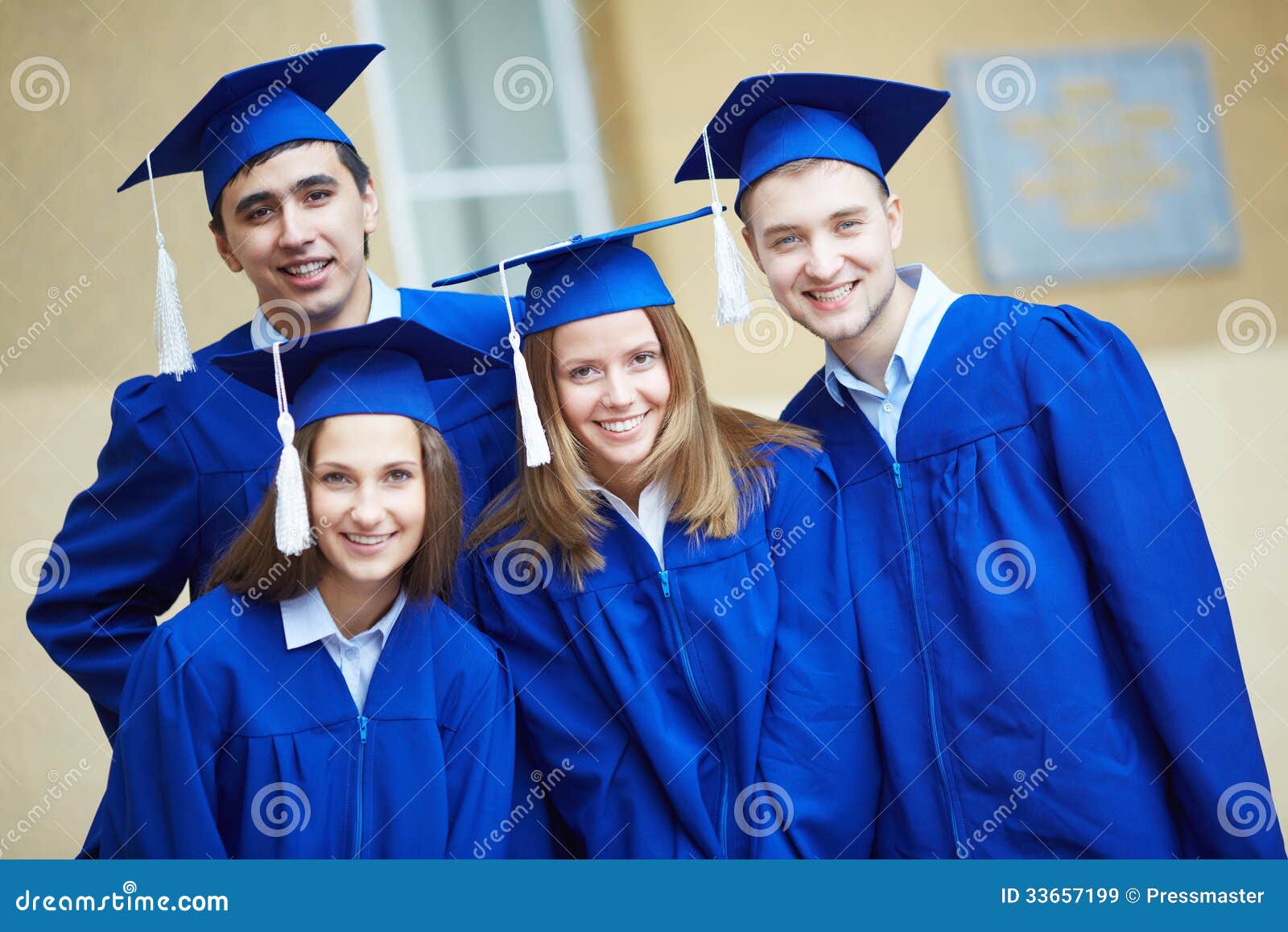 Friends in Graduation Gowns Stock Image - Image of girl, happy: 33657199