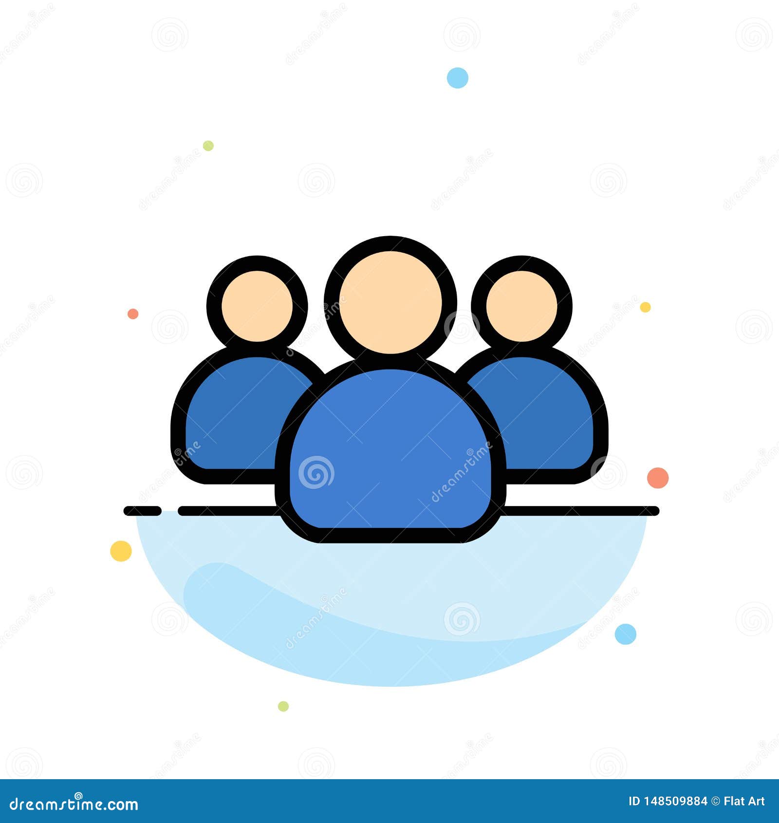 Friends, Group, Users, Team Abstract Flat Color Icon Template Stock ...