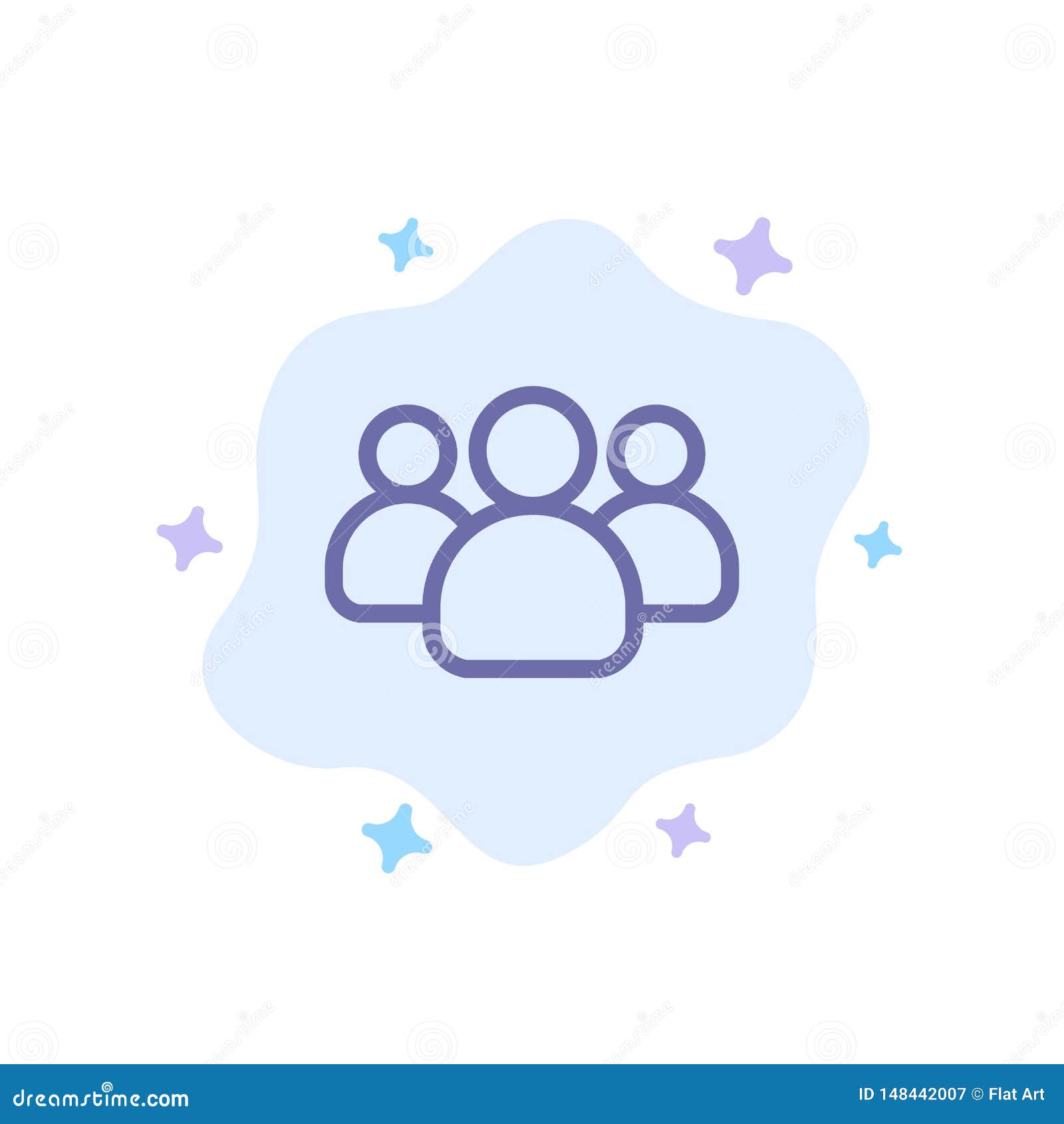 Friends, Group, Users, Team Blue Icon on Abstract Cloud Background ...