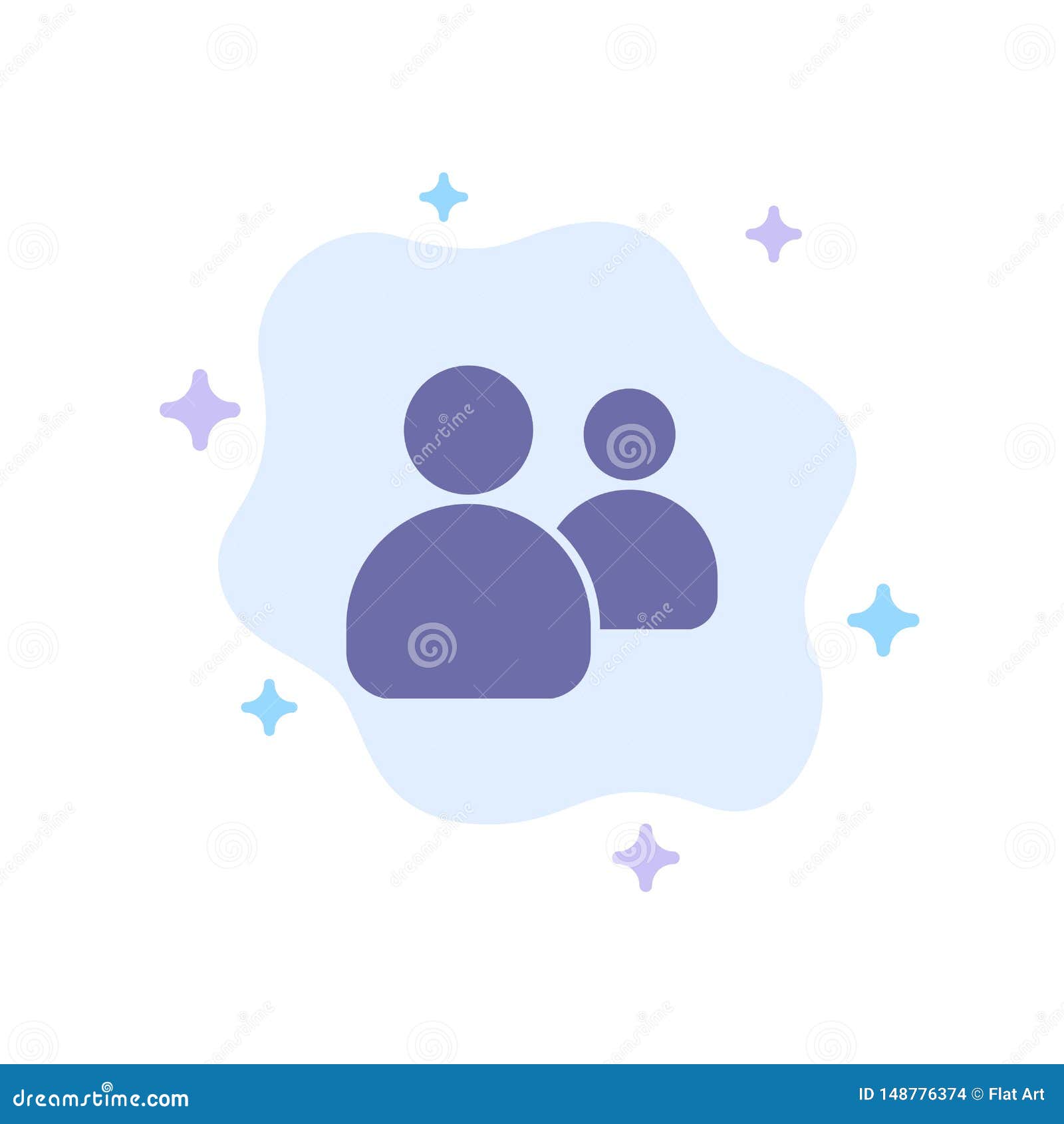Friends, Group, Users, Team Blue Icon on Abstract Cloud Background ...