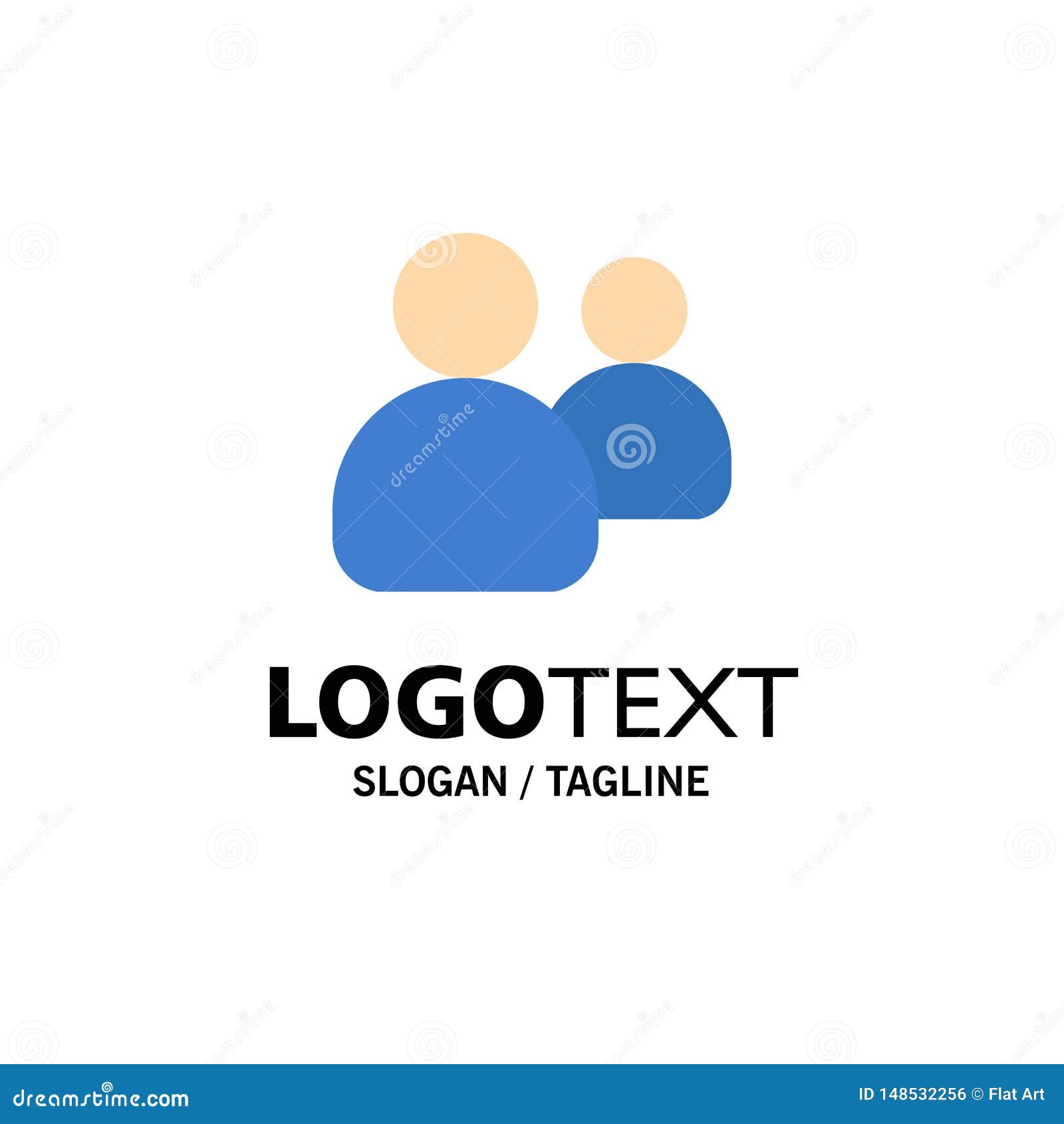 Friends, Group, Users, Team Business Logo Template. Flat Color Stock ...