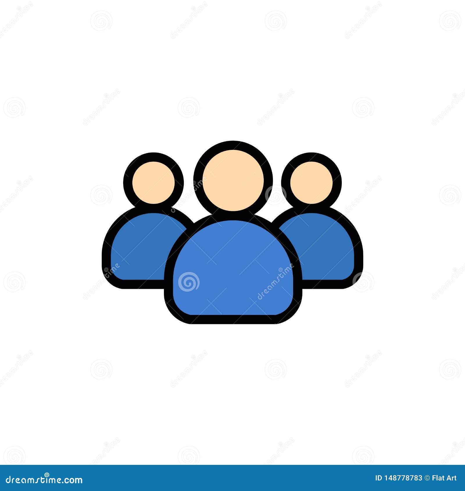 Friends, Group, Users, Team Flat Color Icon. Vector Icon Banner ...