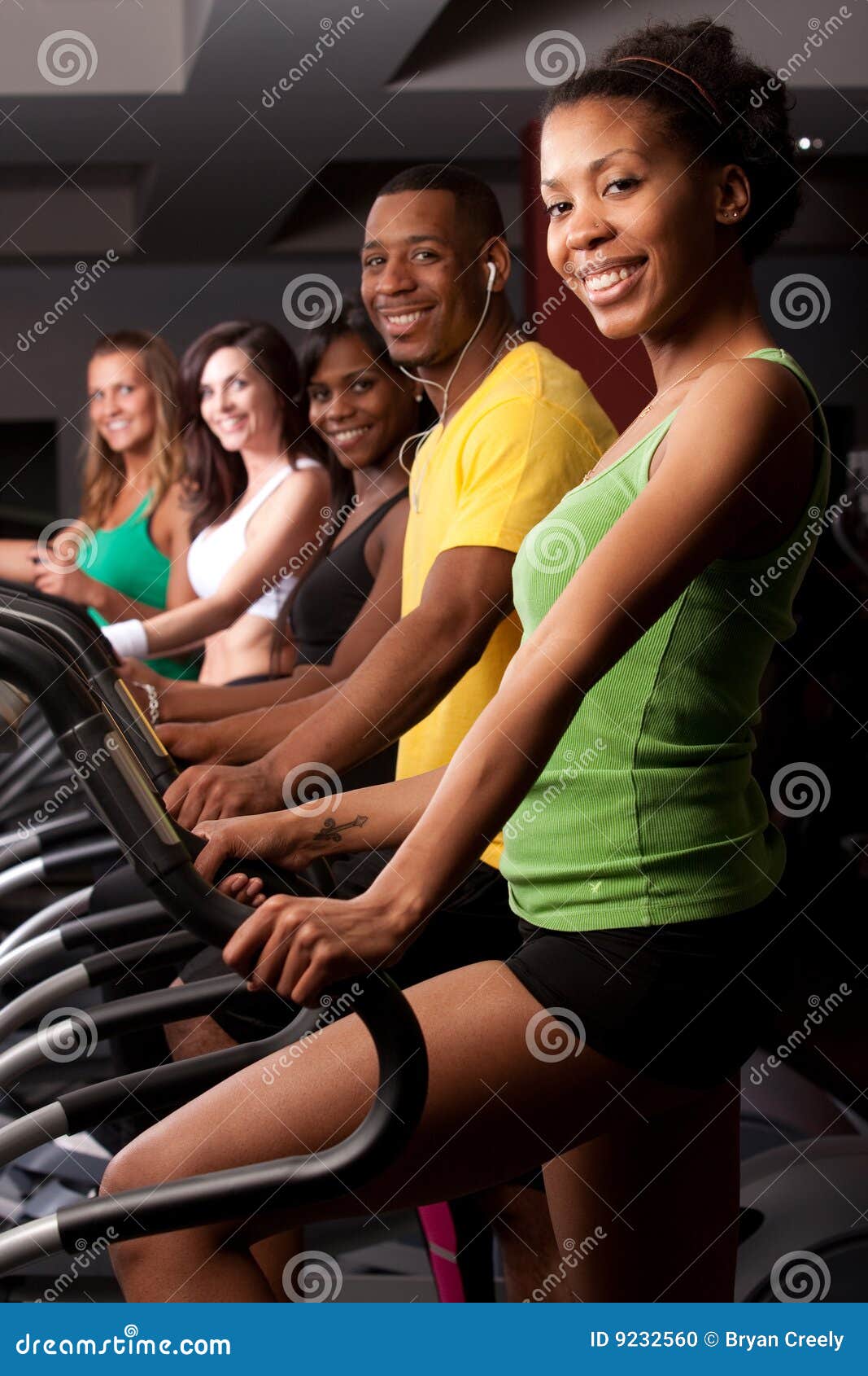 Friends at the gym stock photo. Image of treadmill, athlete - 9232560