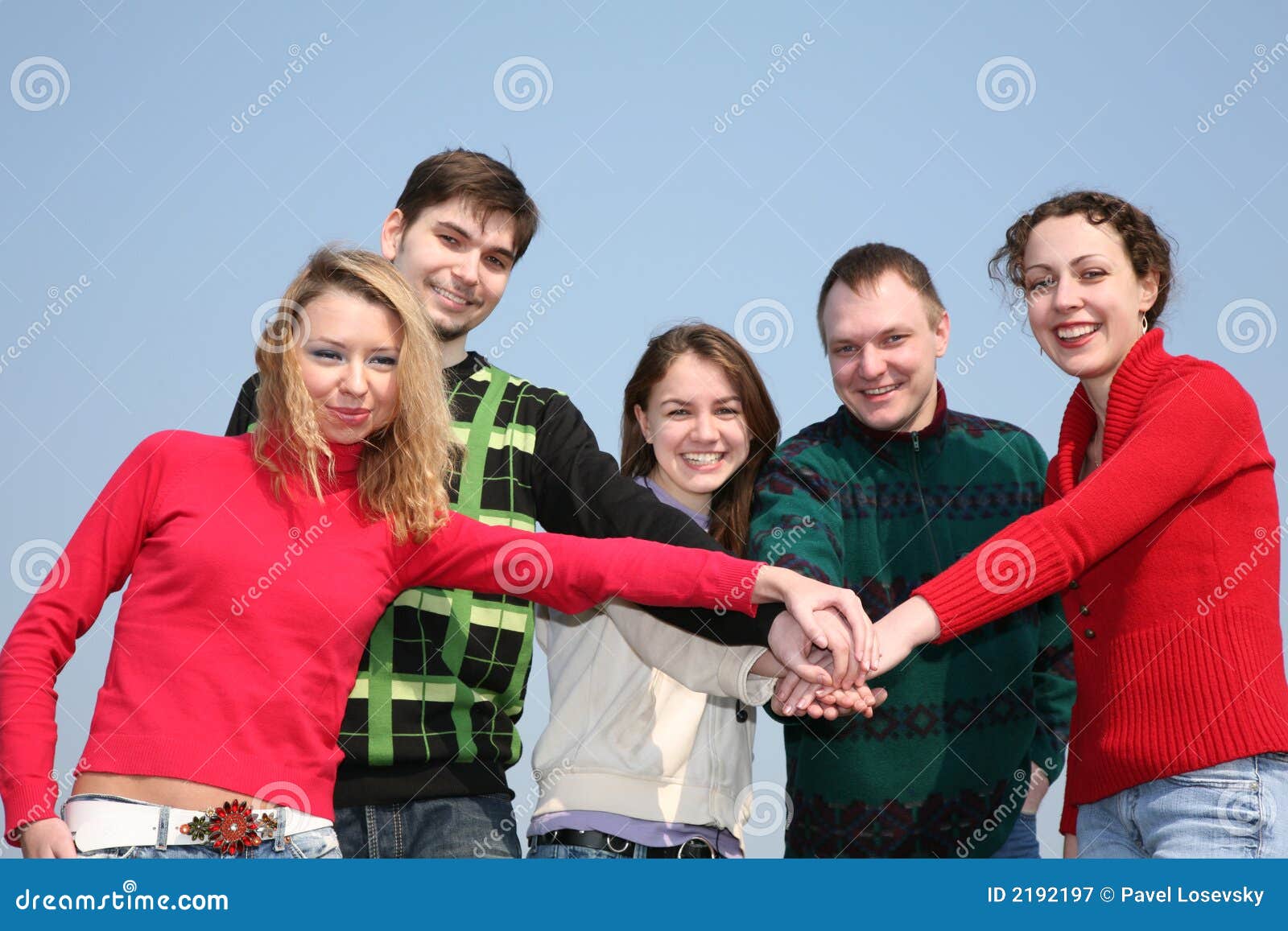 Friends with hands stock image. Image of body, adult, joined - 2192197