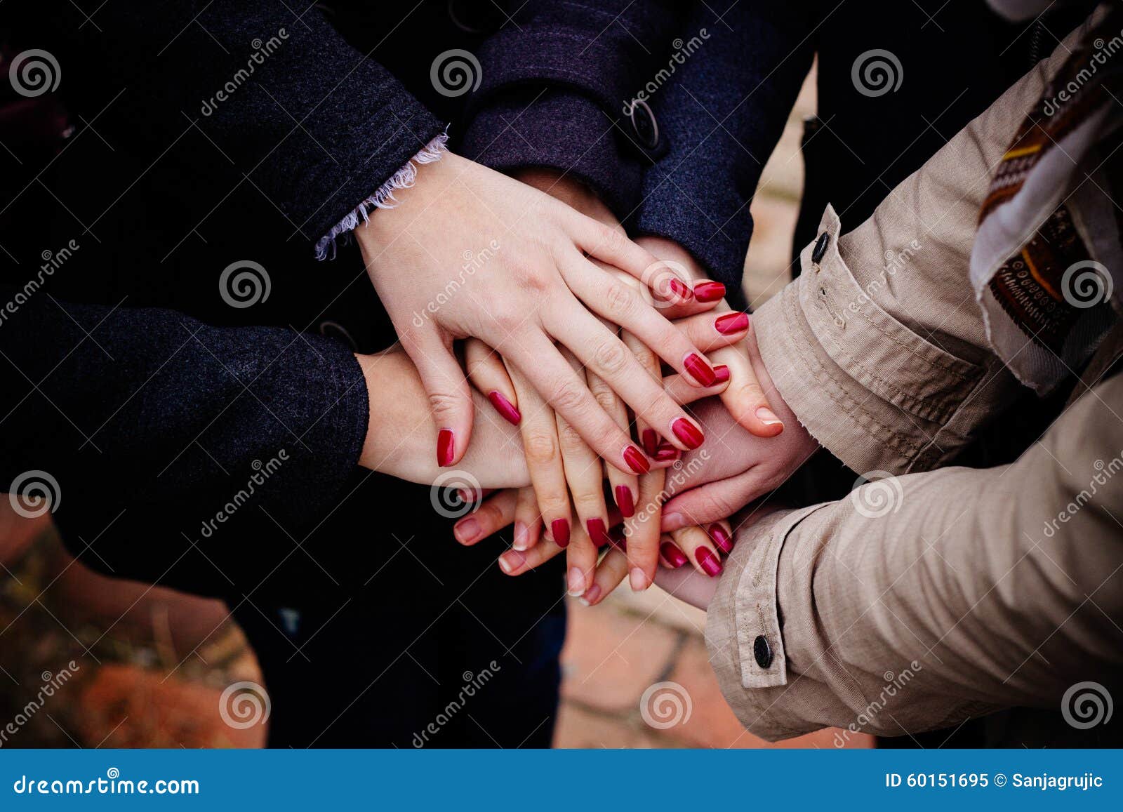 Friends with Hands Together, Friendship Stock Image - Image of ...