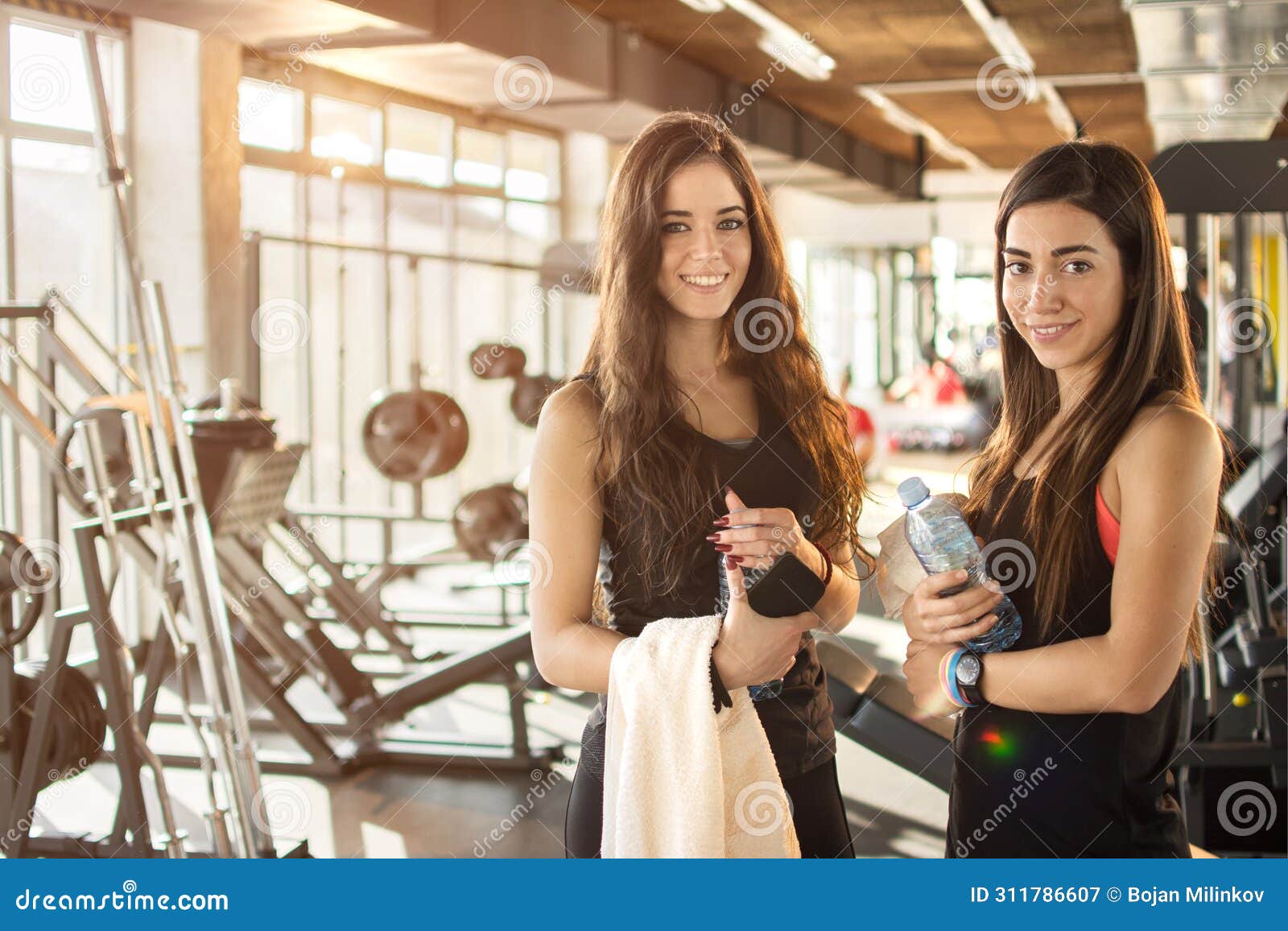 Friends after Hard Workout in Gym. Stock Image - Image of caucasian ...