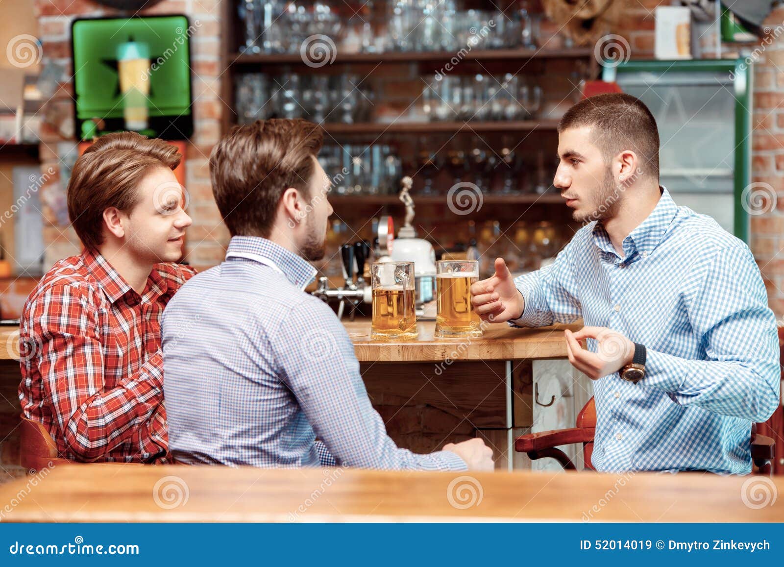 Friends Have a Beer at the Pub Stock Image - Image of casual, business ...