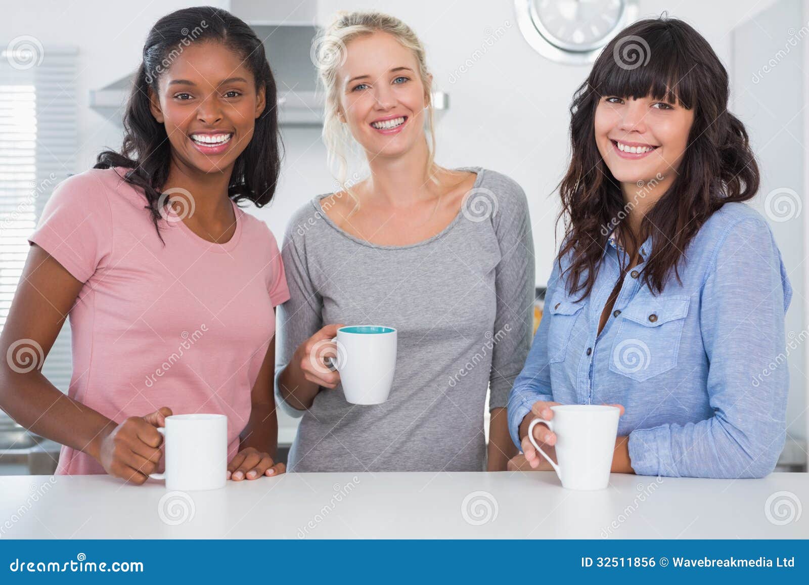 Friends Having Coffee Together Stock Photo - Image of american, african ...