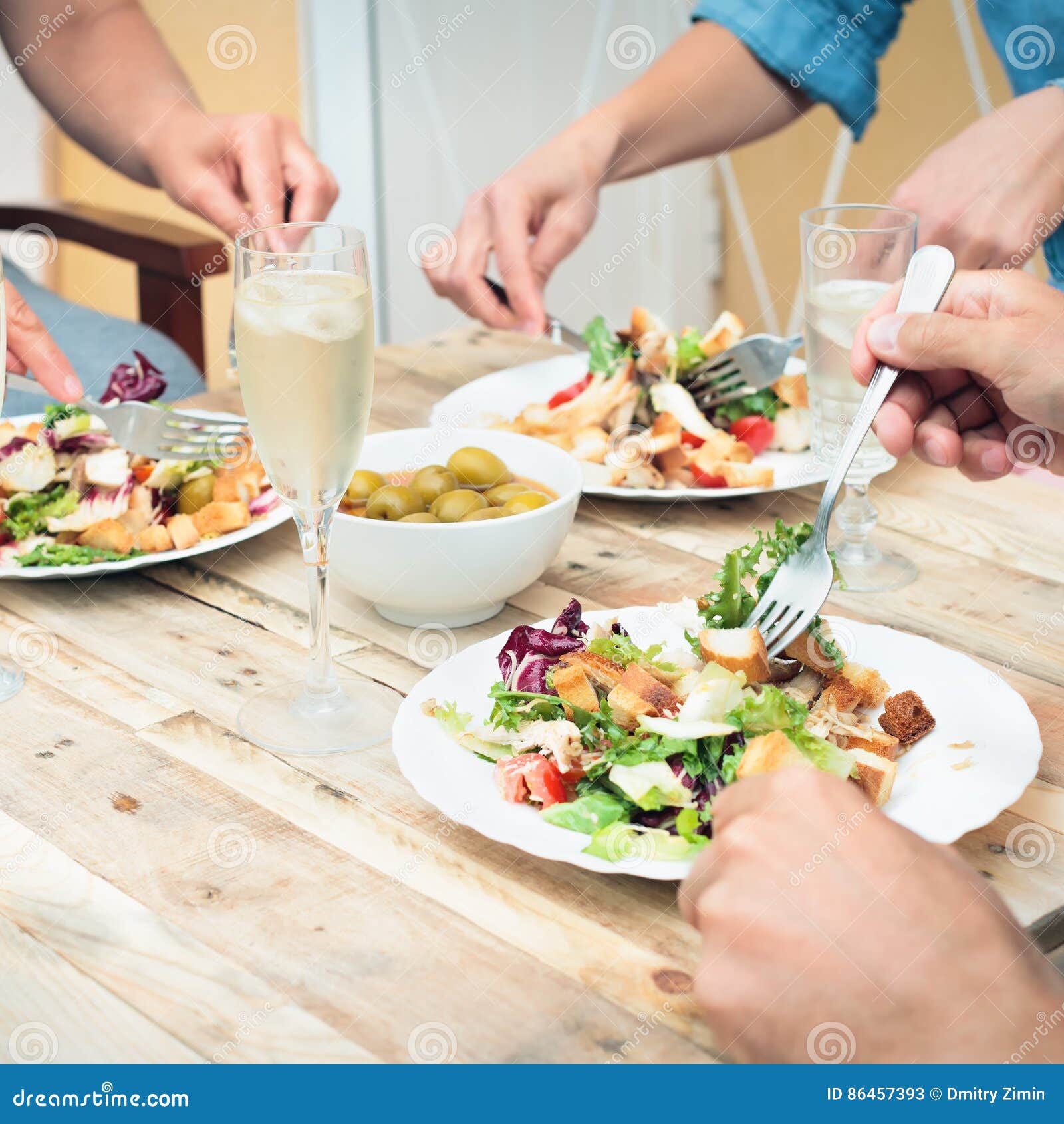 Friends Having a Dinner Together Stock Image - Image of woman, plates ...