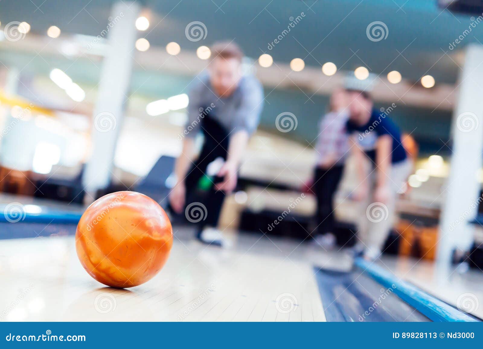 Friends Having Fun while Bowling Stock Image - Image of friends ...