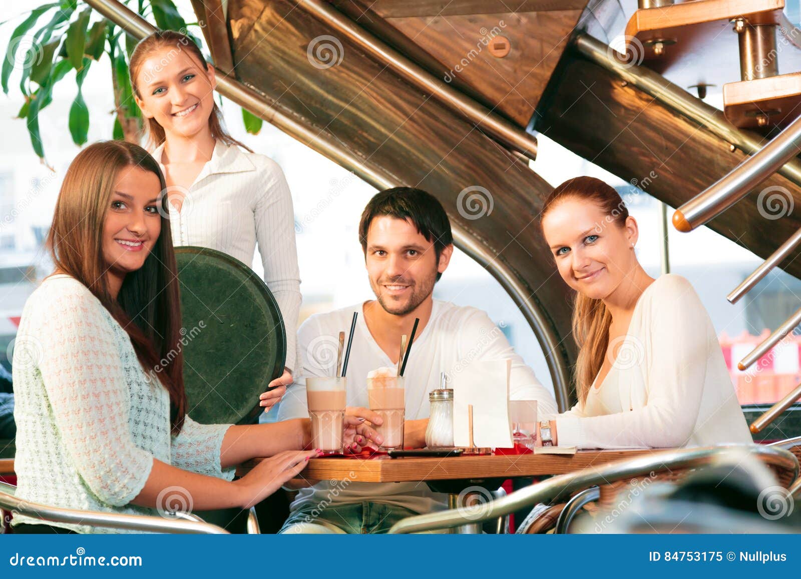 Friends Having Fun at a Cafe Stock Image - Image of woman, customer ...