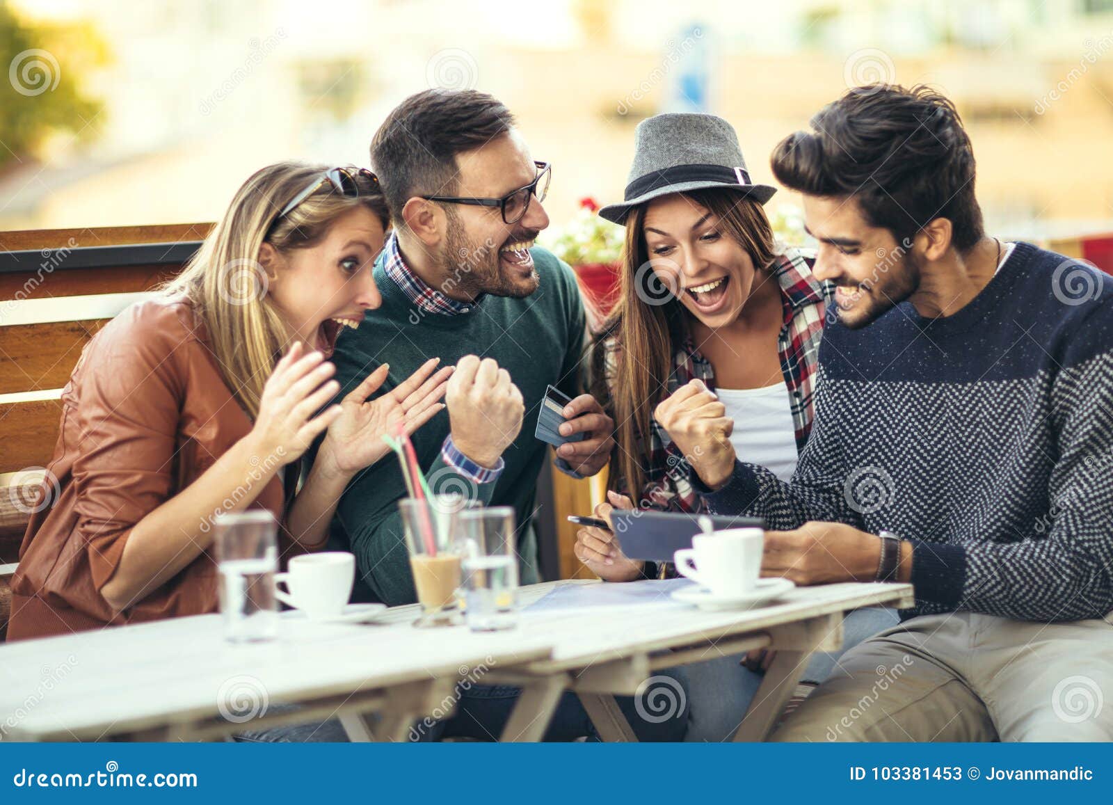 Friends Having Fun a Coffee Together after Shopping Stock Image - Image ...