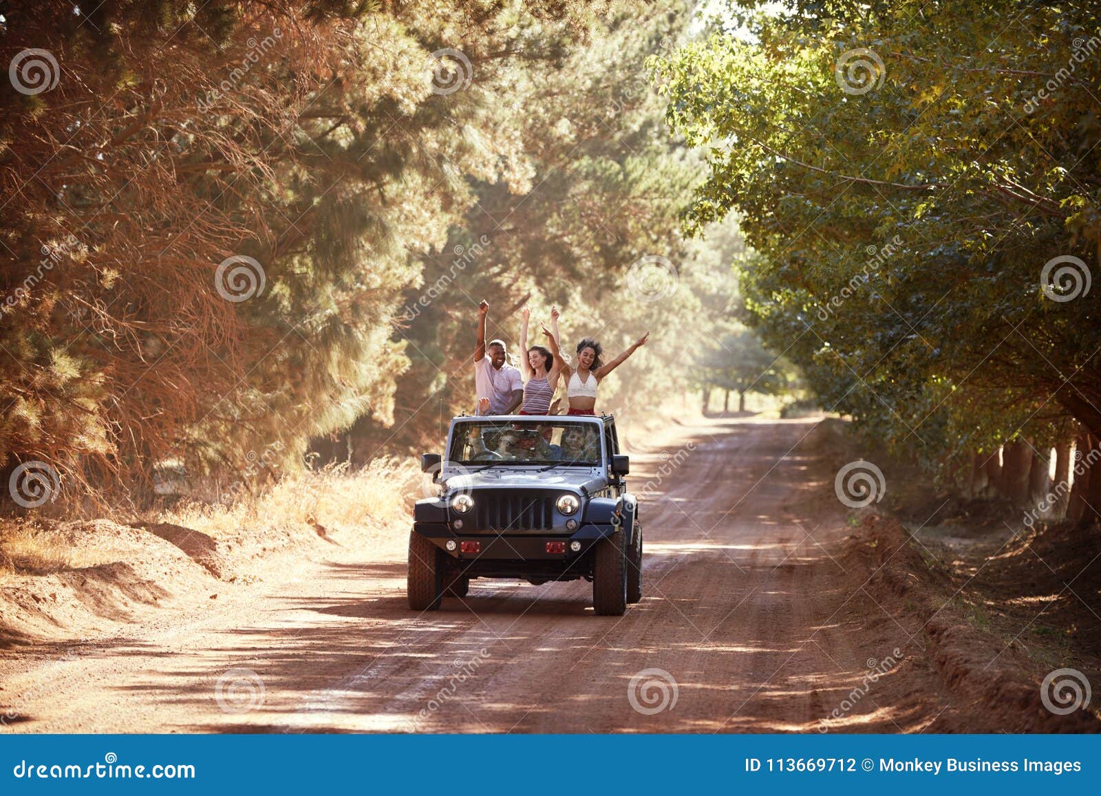 Friends Having Fun Driving in an Open Top Car Stock Photo - Image of ...