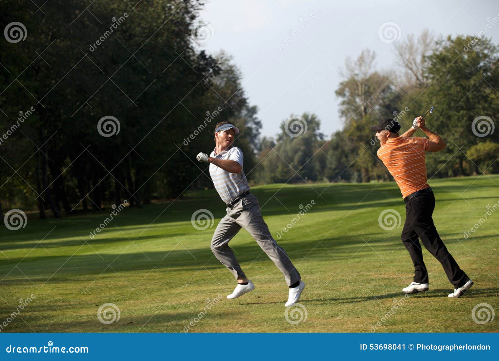 Friends Having Fun in Golf Course Stock Image - Image of recreational ...