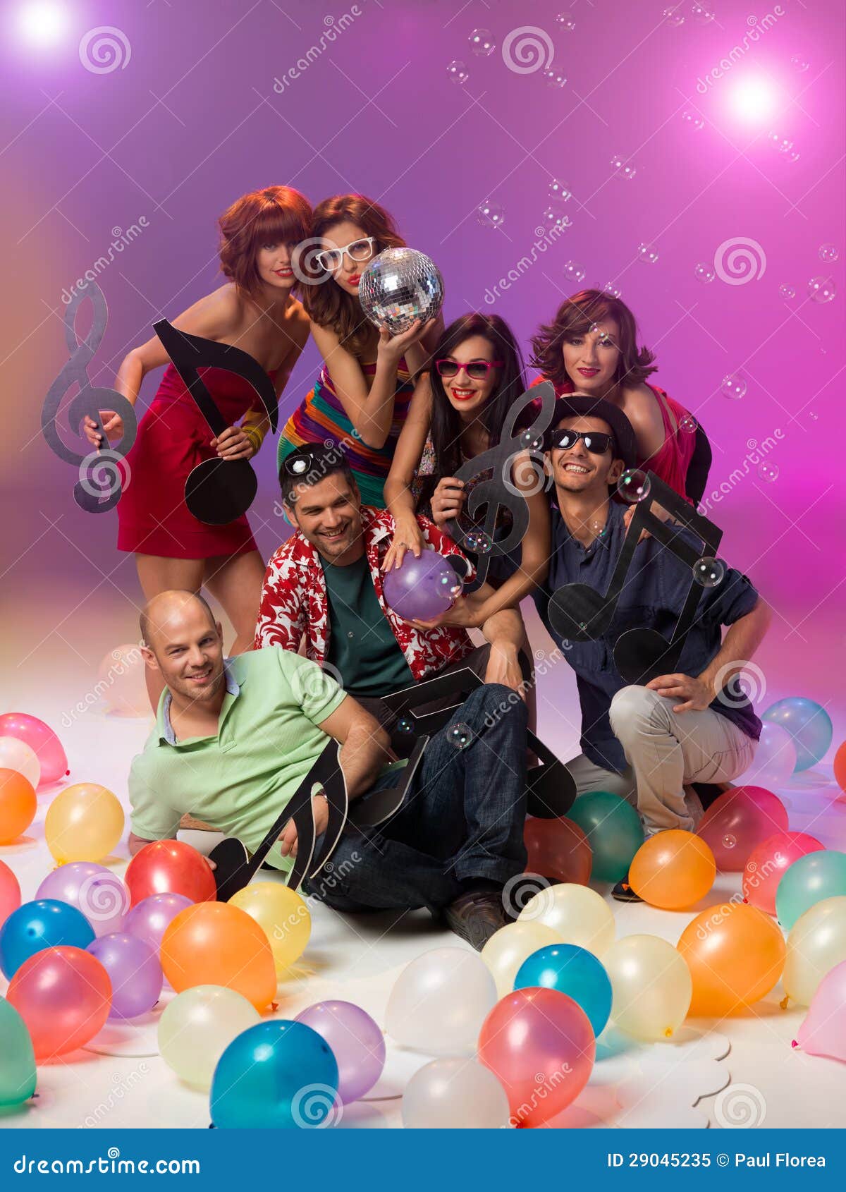 Friends Having Fun with Musical Notes Stock Image - Image of excitement ...