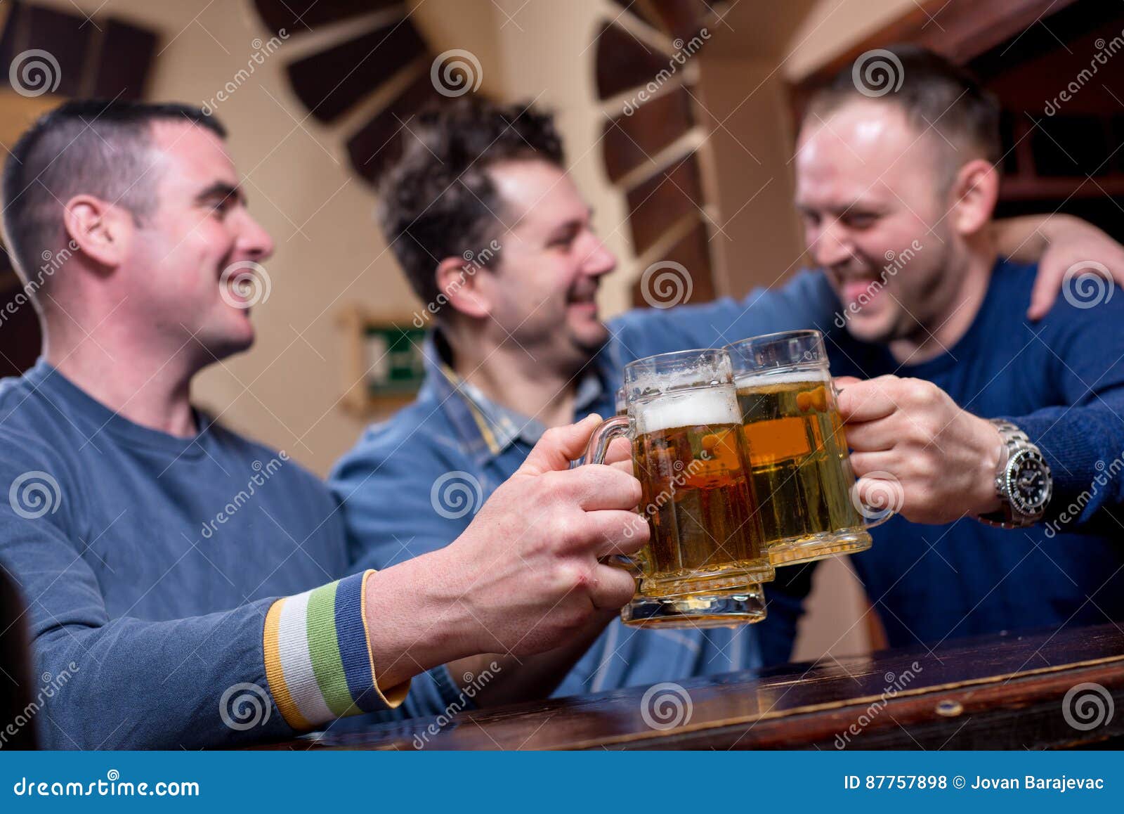 Friends are Having Good Time in Bar Stock Photo - Image of friendship ...