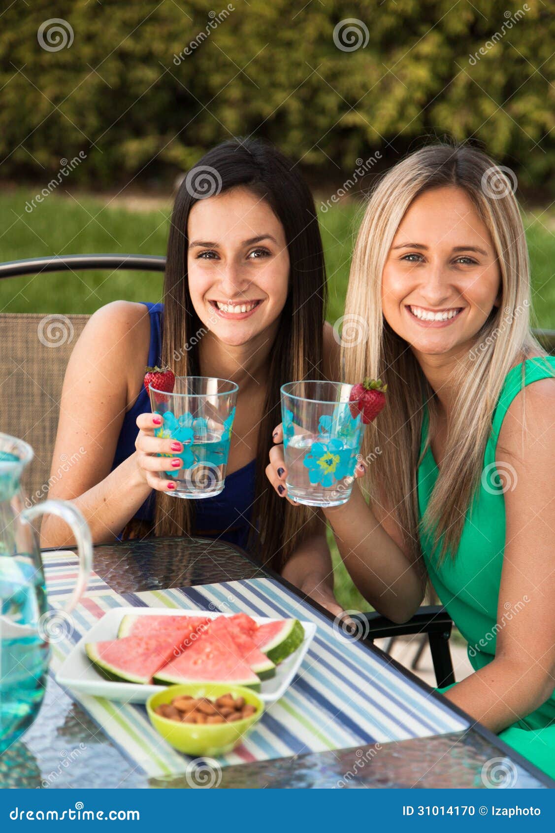 Friends Having Lunch at a Cafe Laughing and Smiling Stock Photo - Image ...