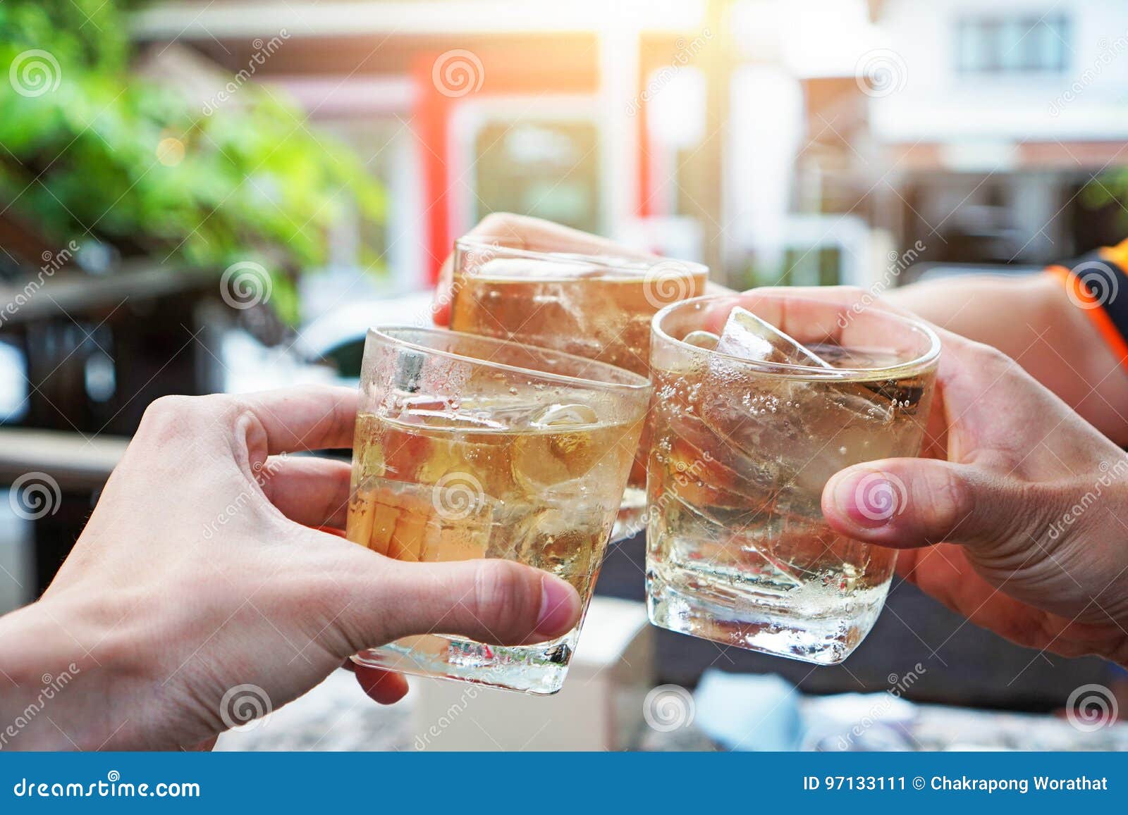 Friends Having a Round of Drinks in a Restaurant. Stock Image - Image ...