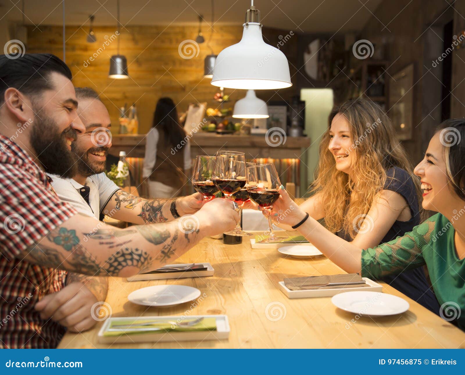 Friends having a toast stock image. Image of multi, cheers - 97456875