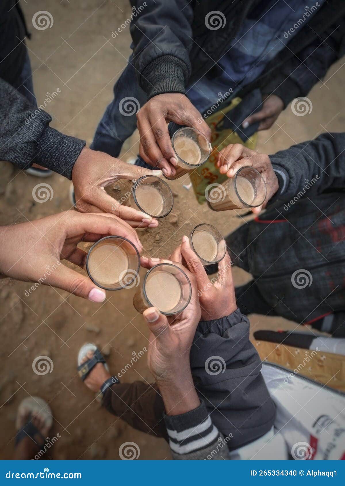 Friends Holding Tea Cup Clinking Together Stock Photo - Image of child ...