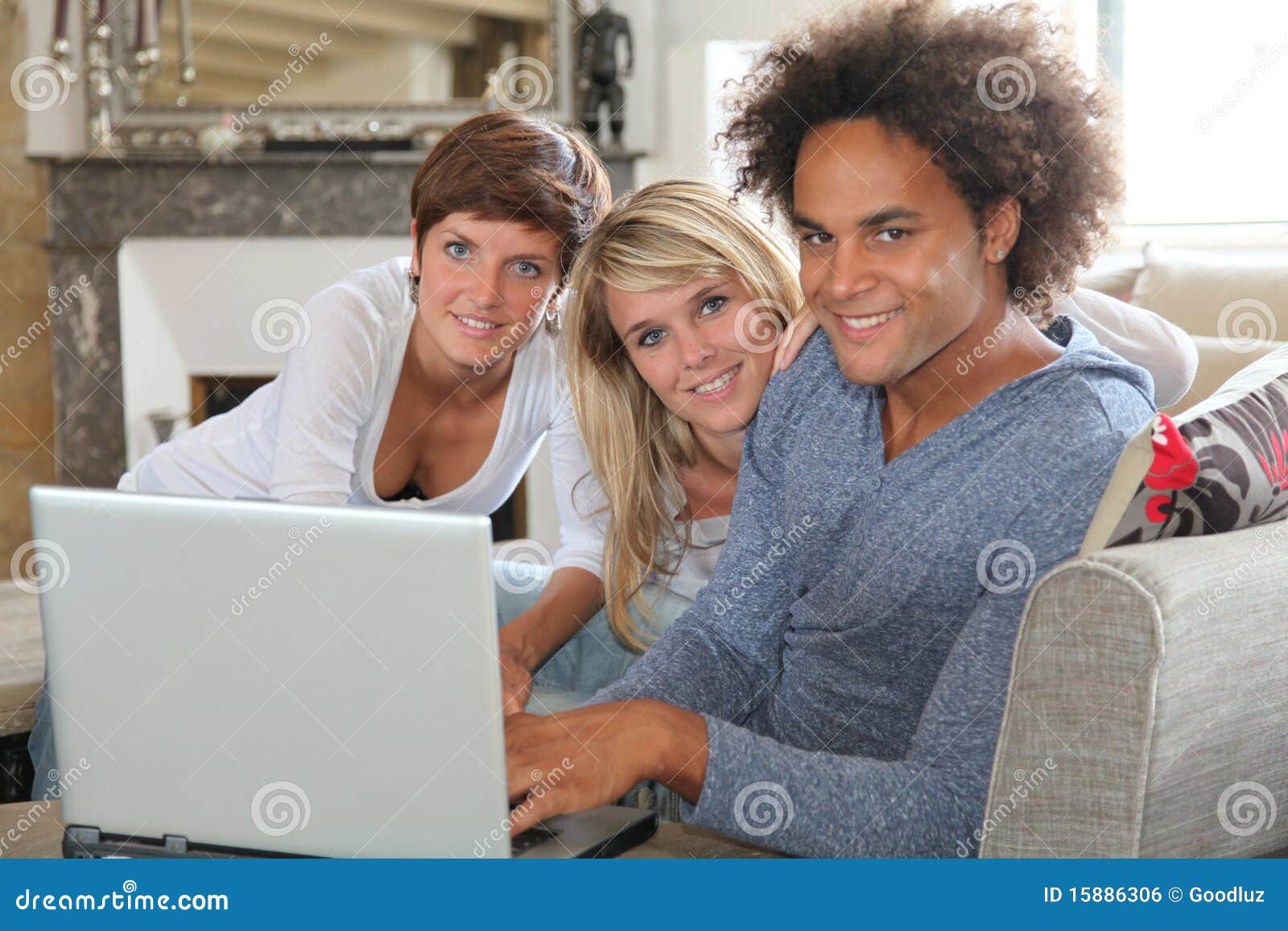 Friends at home stock photo. Image of group, people, couch - 15886306