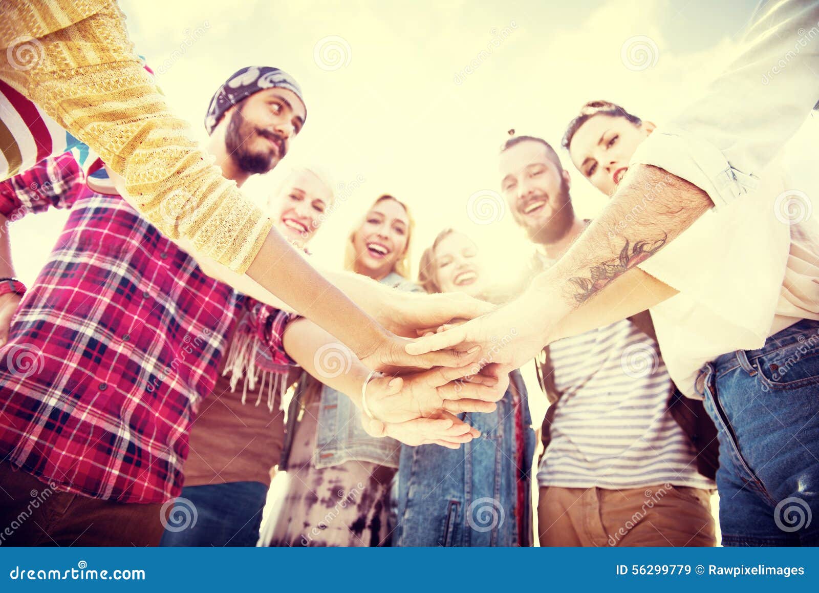 Friends Huddle Join Holiday Party Group Concept Stock Image - Image of ...