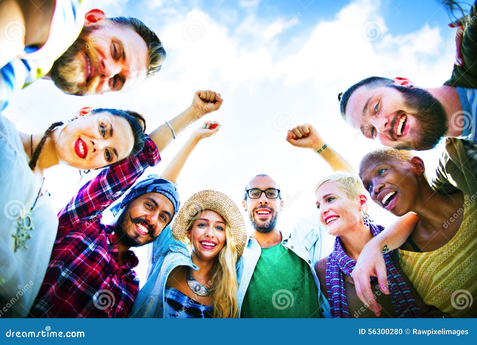 Friends Huddle Join Holiday Party Group Concept Stock Photo - Image of ...