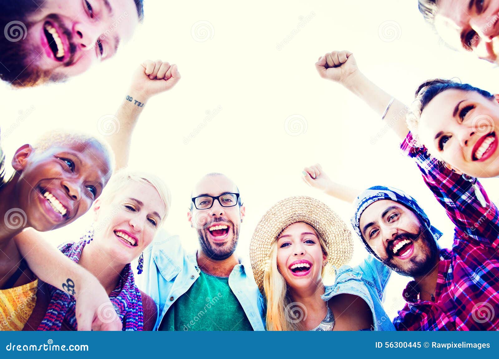 Friends Huddle Join Holiday Party Group Concept Stock Image - Image of ...