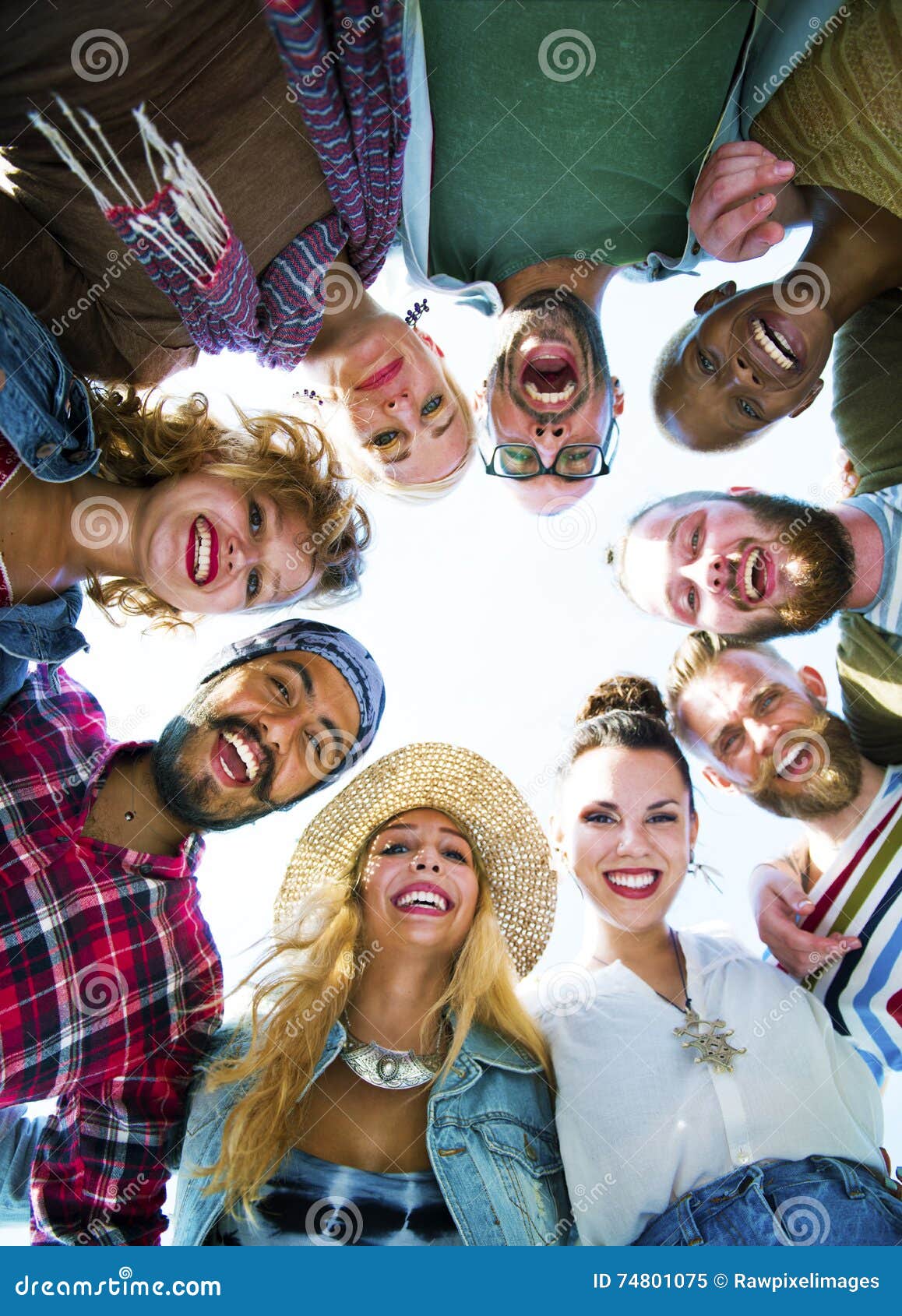 Friends Huddle Join Holiday Party Group Concept Stock Image - Image of ...