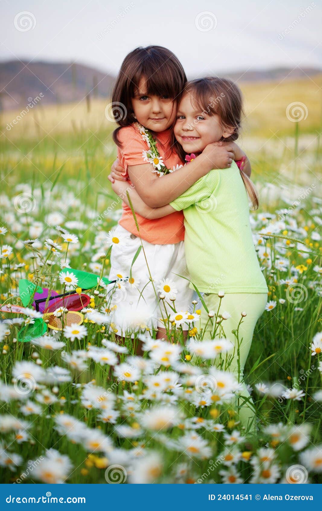 Friends hugging stock image. Image of innocent, chamomiles - 24014541