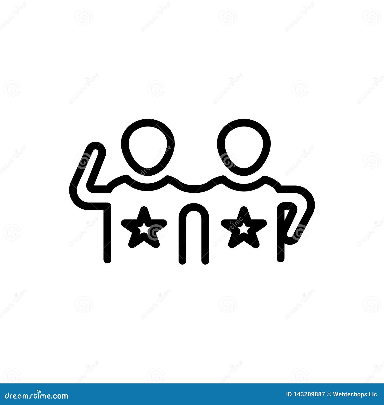 Black Line Icon for Friends, Buddy and Dost Stock Vector - Illustration ...