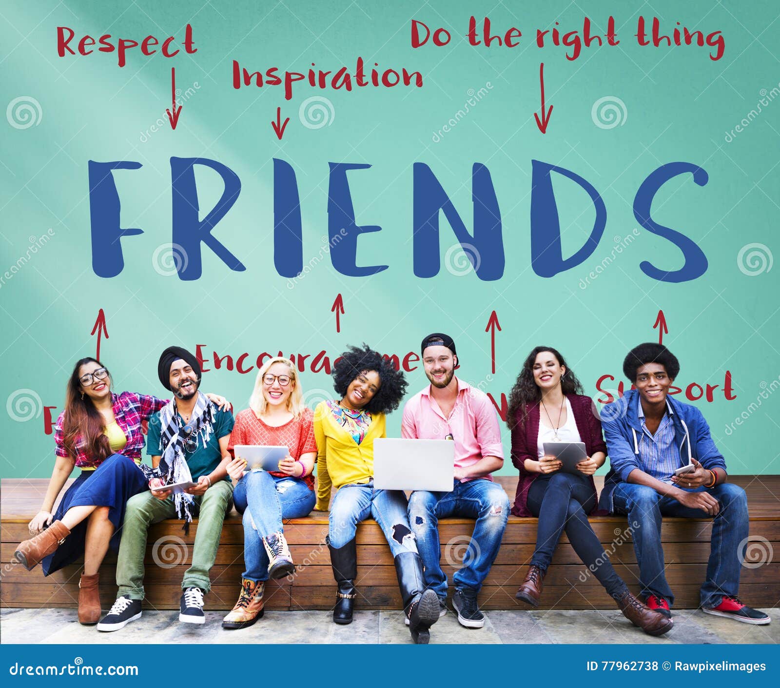 Friends Inspiration Diagram Graphic Concept Stock Photo - Image of ...