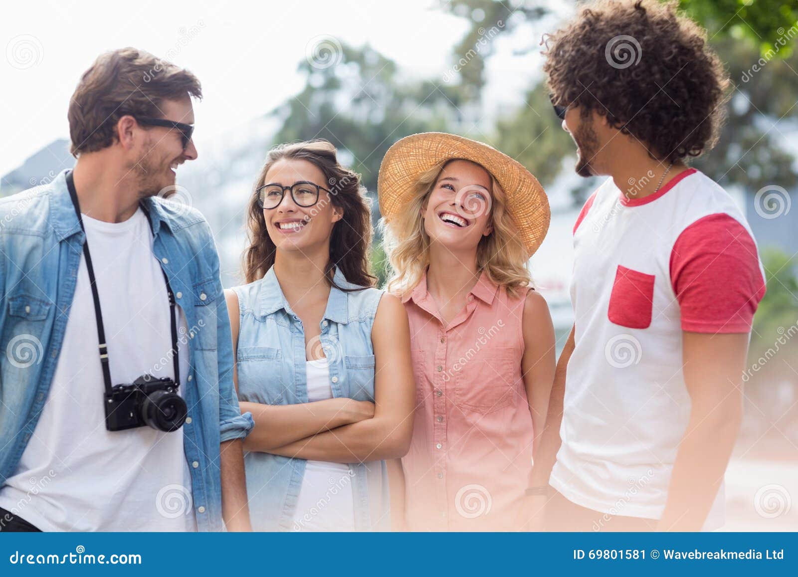 Friends Interacting with Each Other Stock Image - Image of looking ...