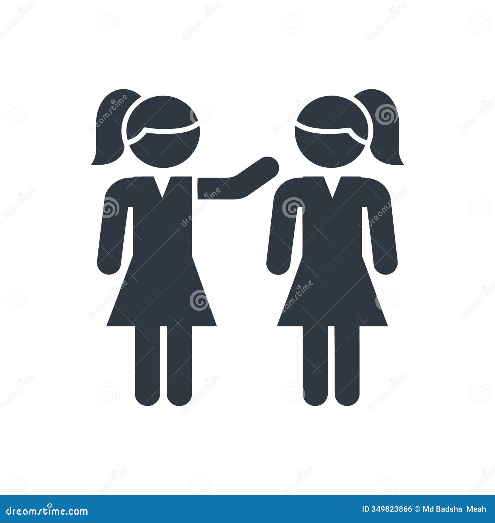 Friends Interaction Gesture Icon Stock Vector - Illustration of support ...
