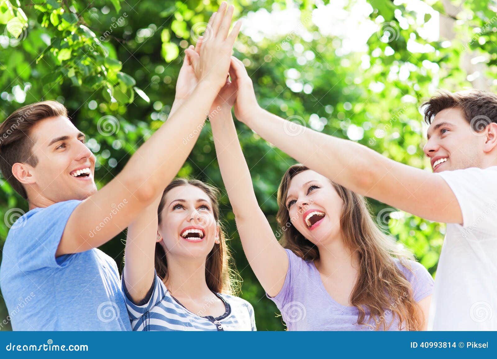 Friends joining hands stock photo. Image of excitement - 40993814