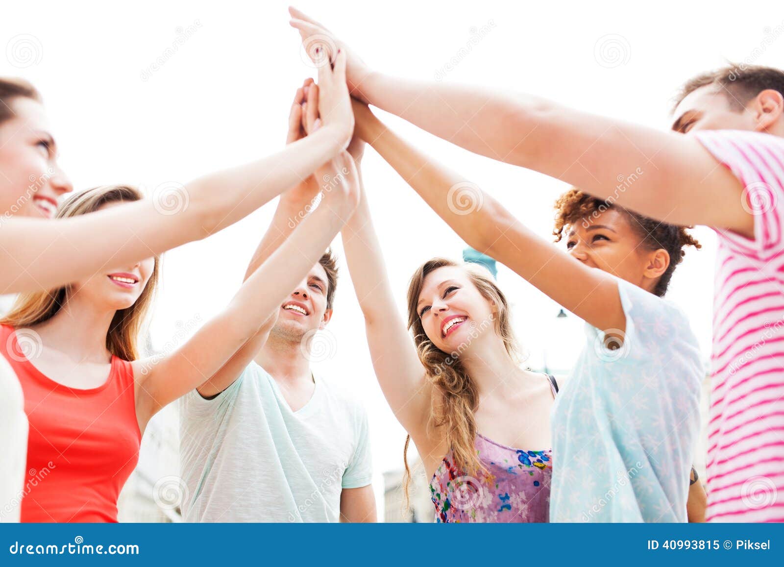 Friends joining hands stock image. Image of diversity - 40993815