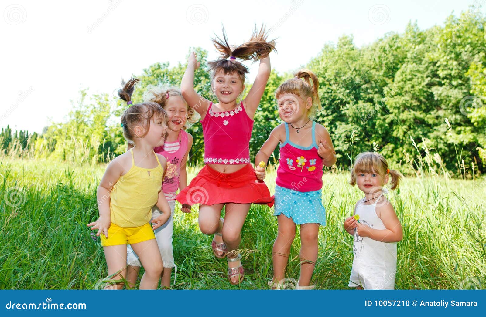 Friends jumping stock photo. Image of kids, childhood - 10057210