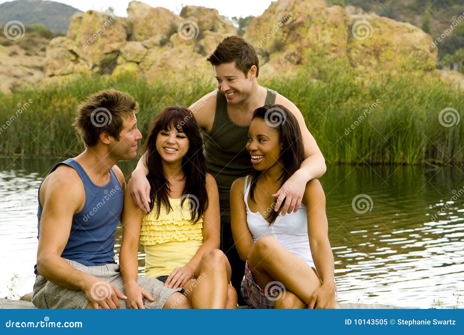 Friends lake stock image. Image of physical, diverse - 10143505
