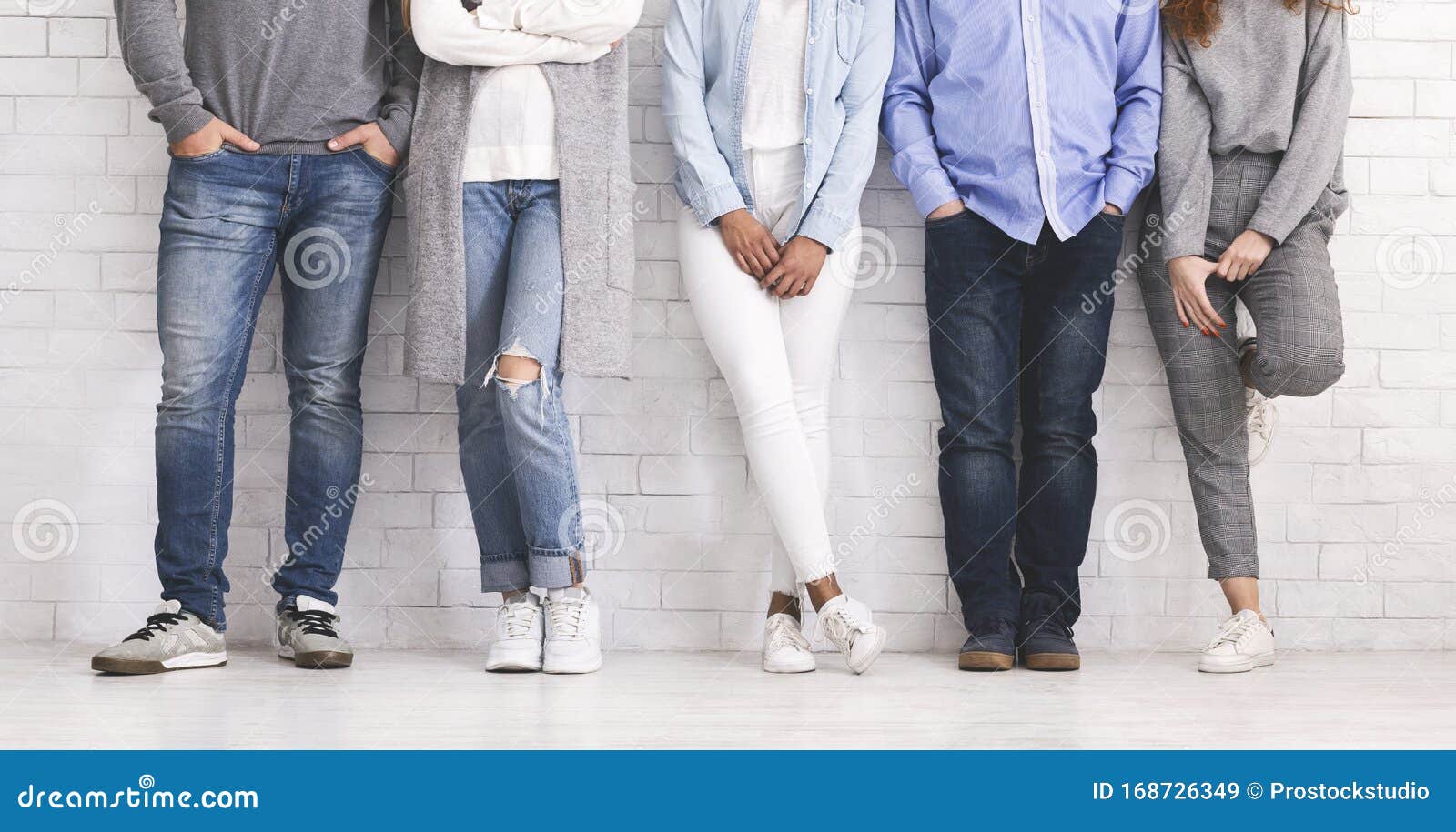 Legs of Diverse People Standing in Row Stock Image - Image of ...