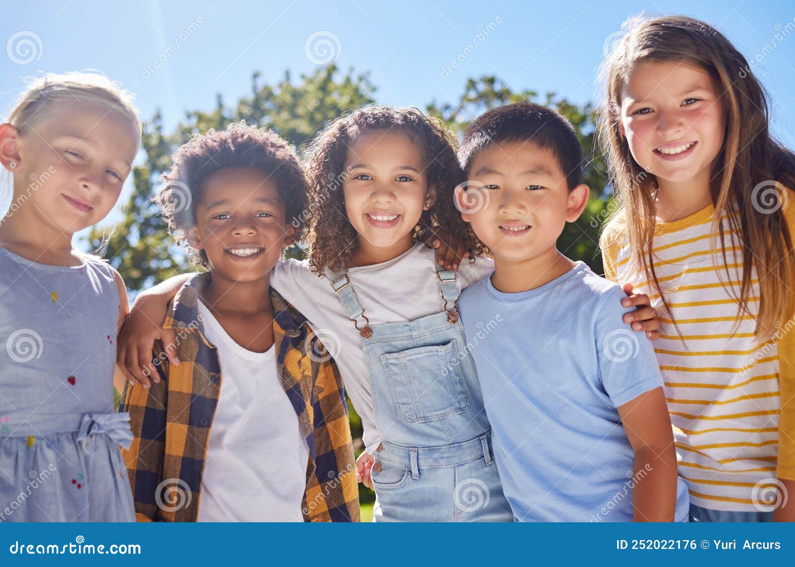 Friends Like these Make Life Extra Fun. a Group of Elementary School ...