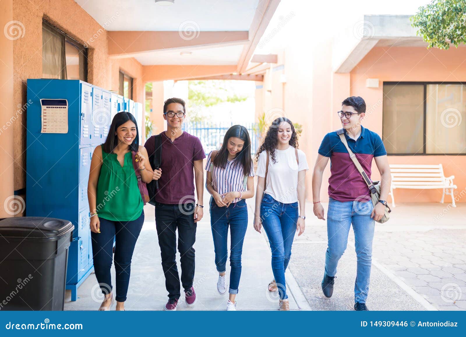 Friends Make the Best Study Buddies Stock Photo - Image of locker ...
