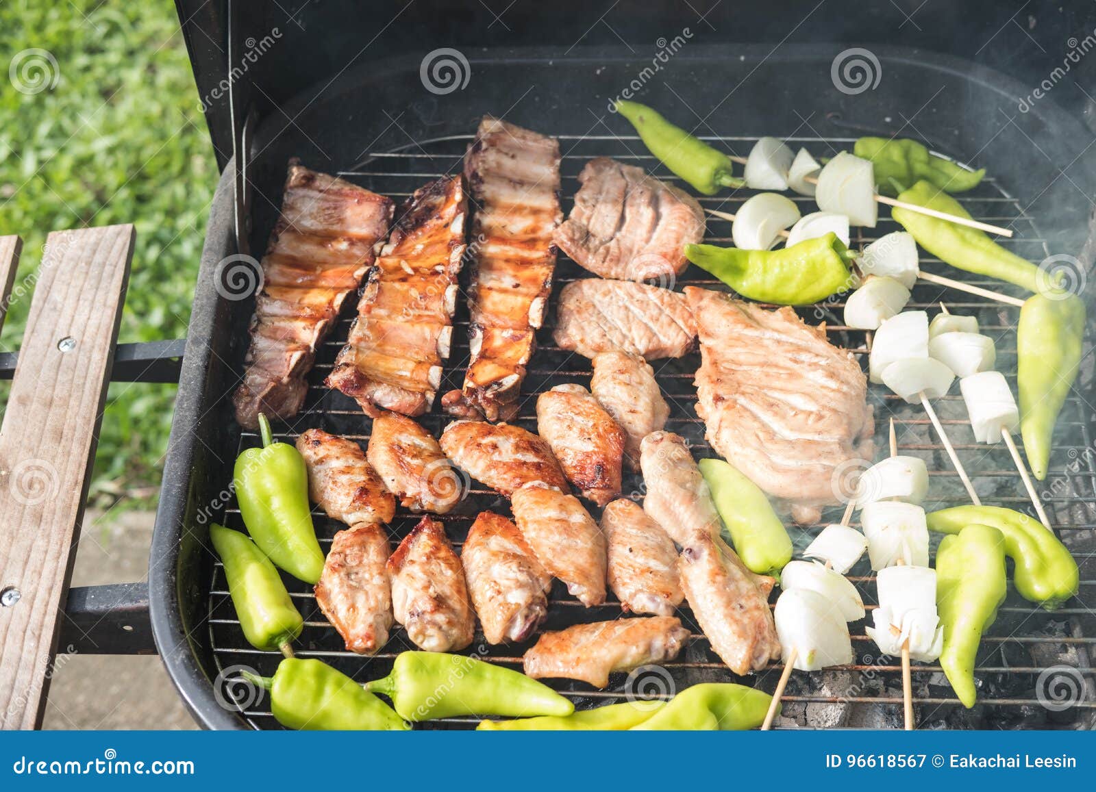 Friends Making Barbecue and Having Lunch Stock Image - Image of ...