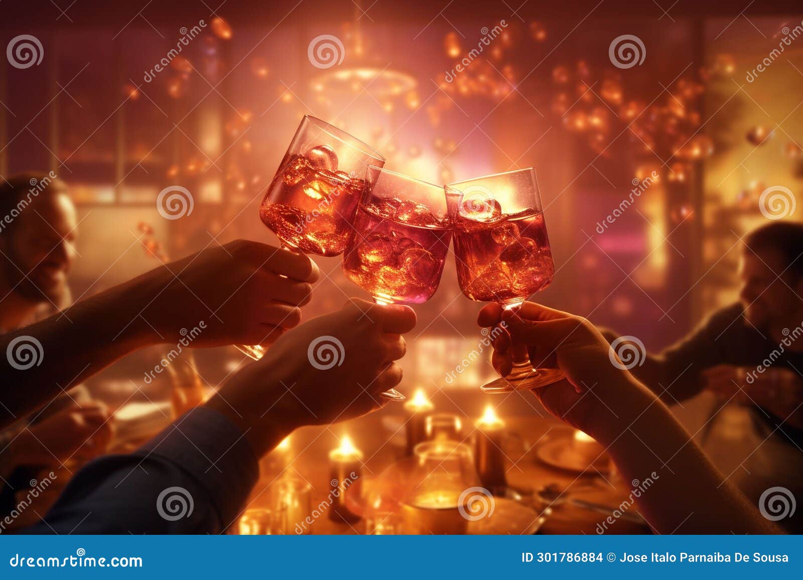 Friends Making a Celebratory Toast To Welcome Stock Illustration ...