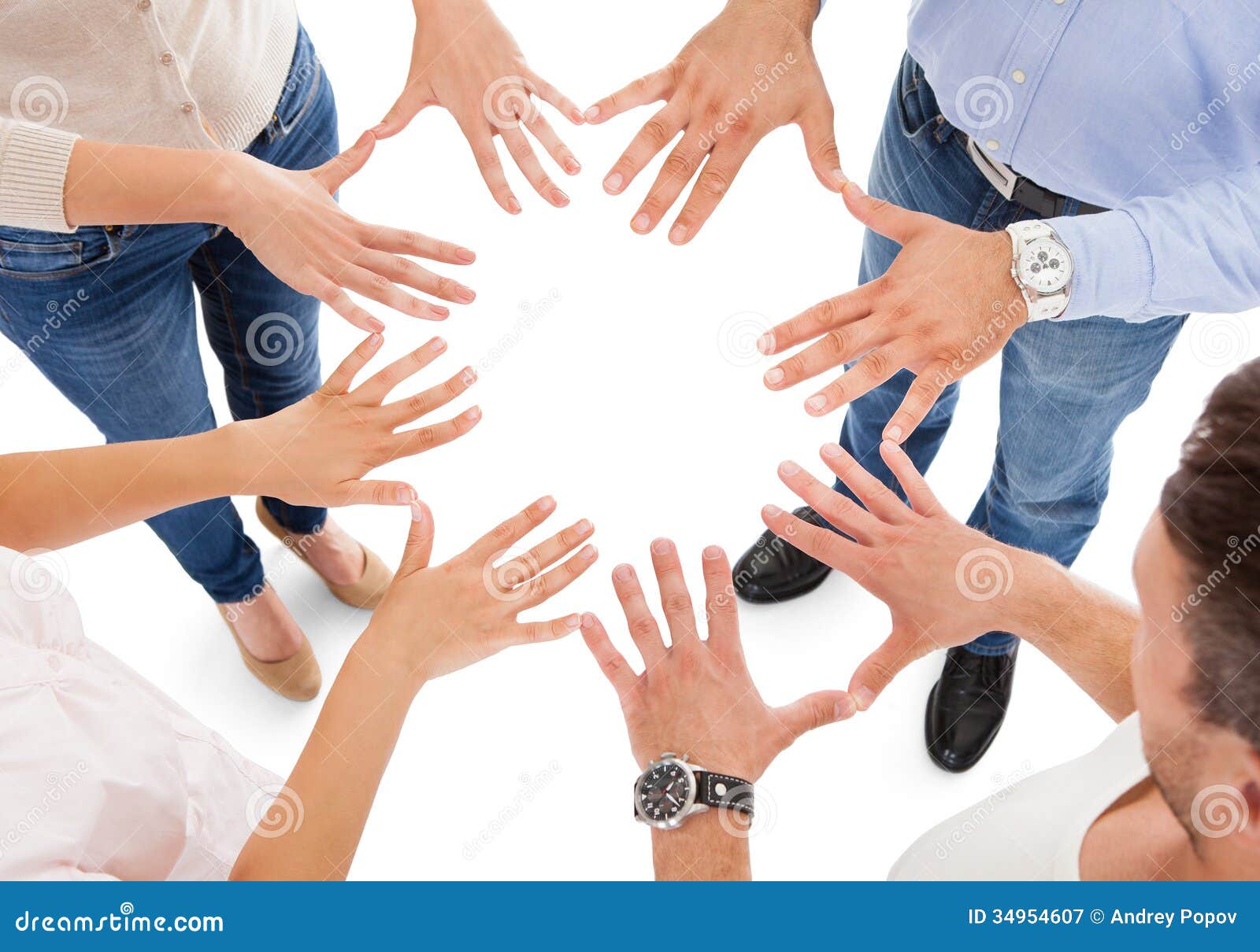 Friends Making Circle Shape with Hand Stock Image - Image of ...
